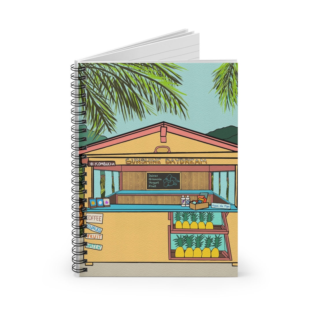 Spiral Notebook With Tropical Cafe Art, Spiralnotebook, Ruled Line ...