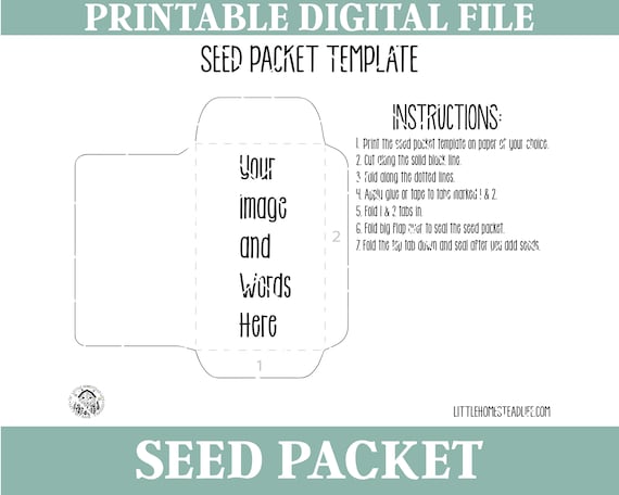 Custom Printable Seed Packet Seed Envelope Digital Print at - Etsy ...