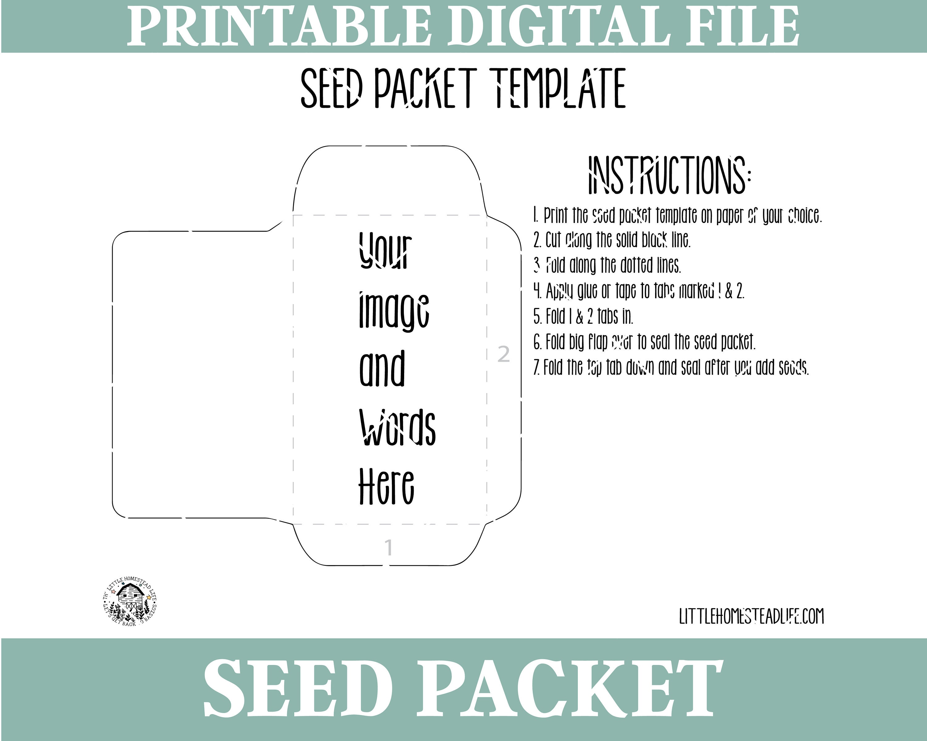 Custom Printable Seed Packet Seed Envelope Digital Print at - Etsy ...