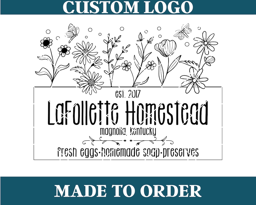 Custom Homestead Logo, Homesteading Logo, Farm Logo, Custom Logos, Made ...