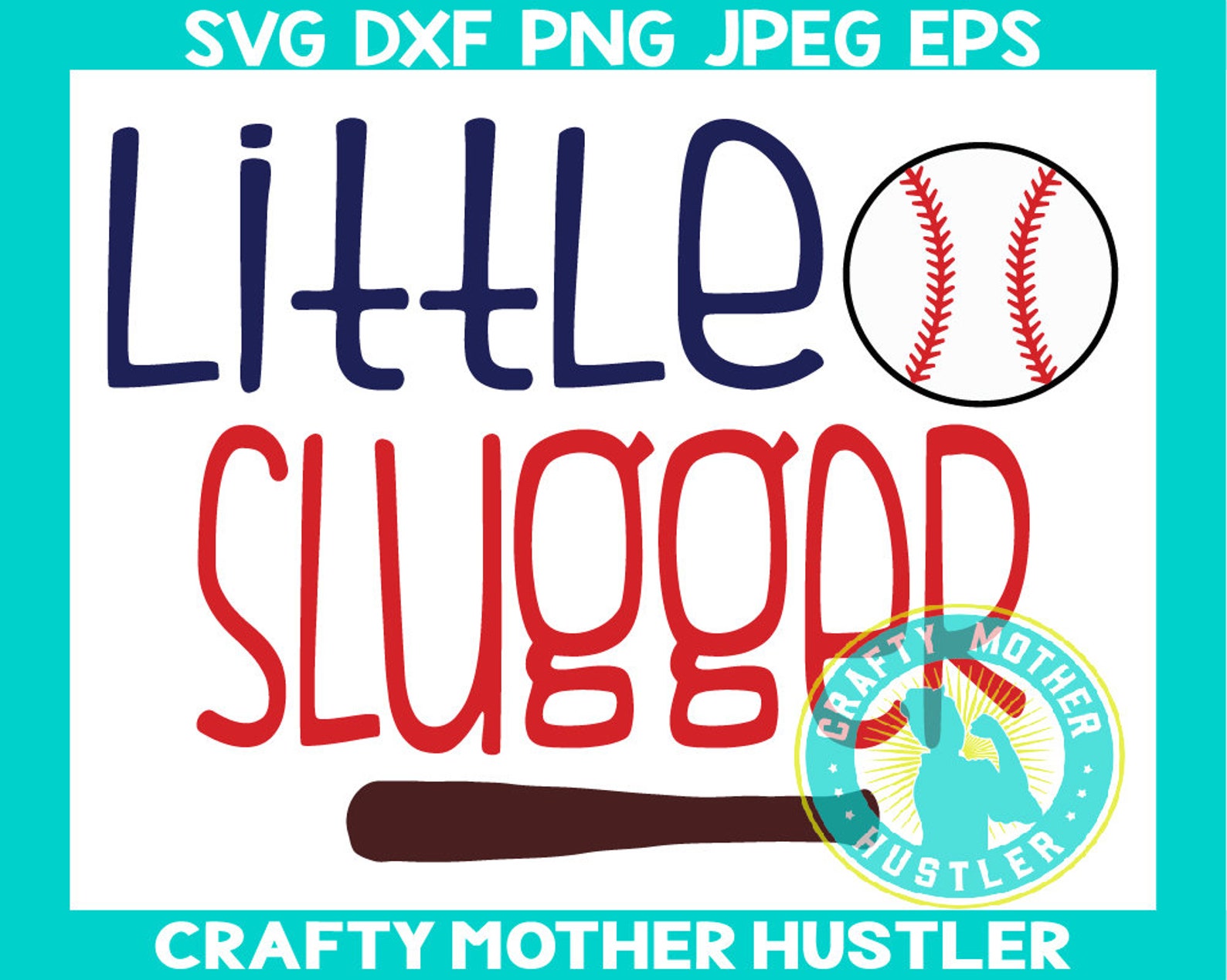Little Slugger Baseball Design Silhouette Cameo Cricut Cutting | Etsy
