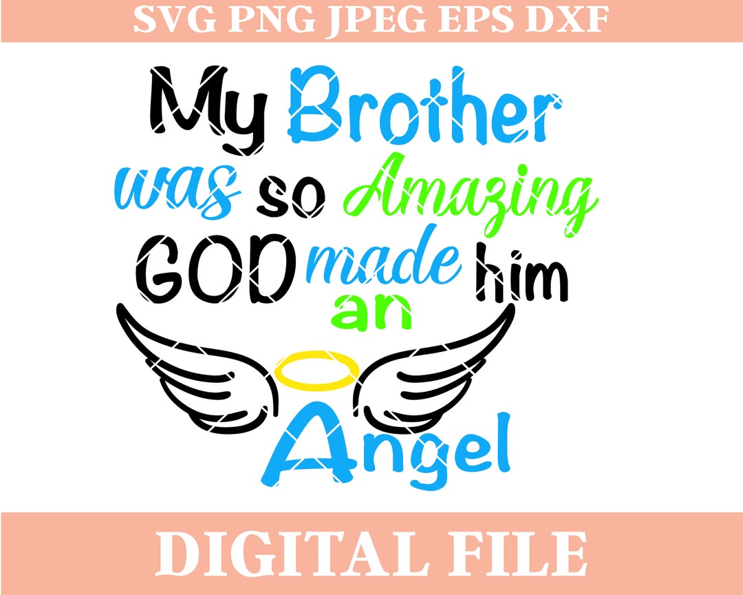 Brother Angel Wings Memorial SVG Design (digital Download) - Etsy