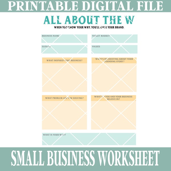 Find Your Why Worksheet - Etsy