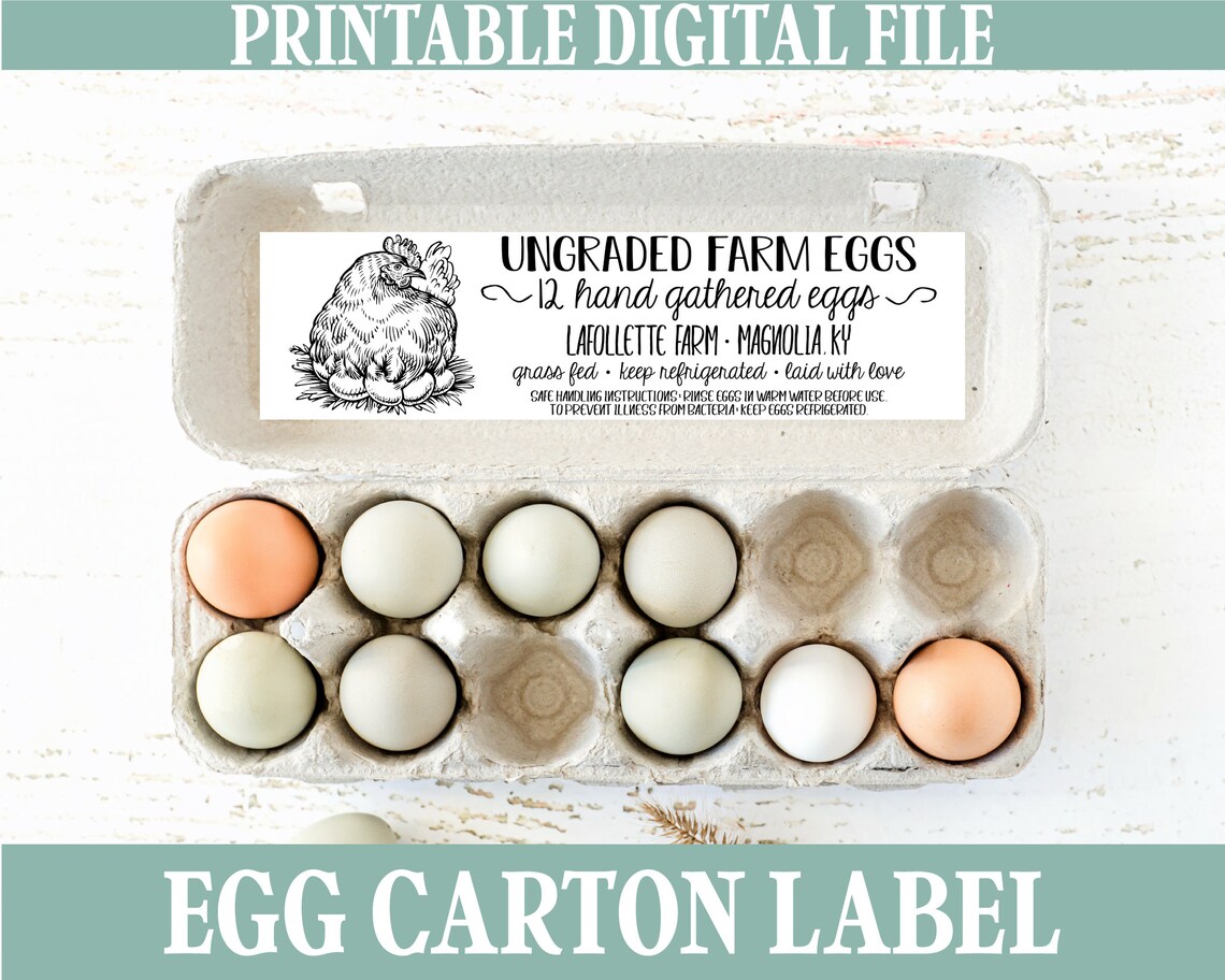 Custom Egg Carton Label: Farmer's Market Printable (digital Download ...