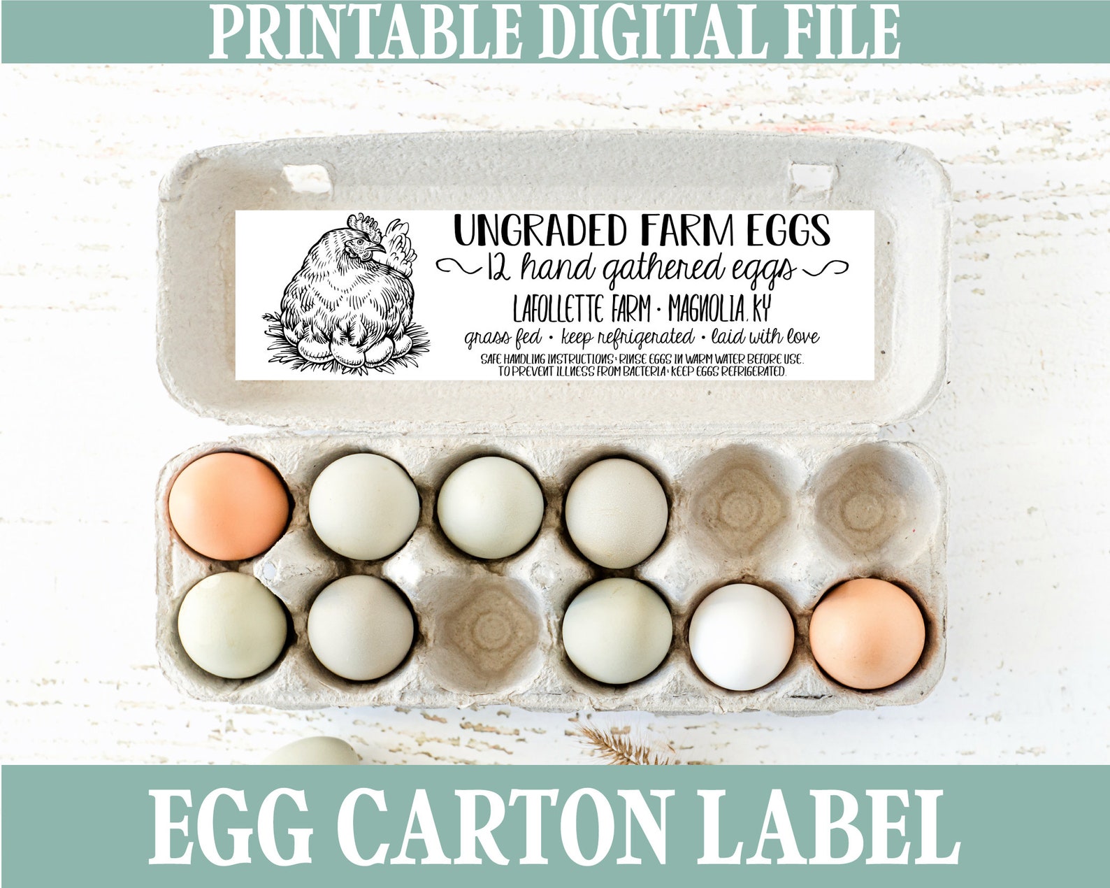 Custom Egg Carton Label: Farmer's Market Printable (digital Download ...