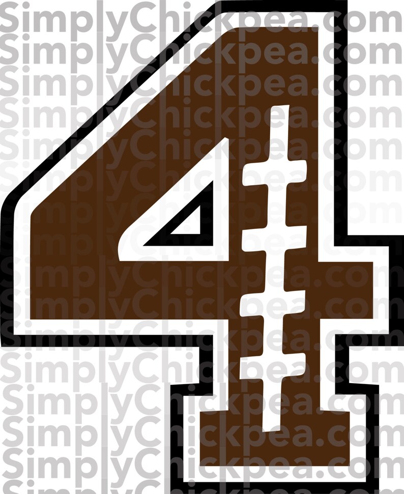 Football Varsity Number Four SVG number 4 svg football | Etsy