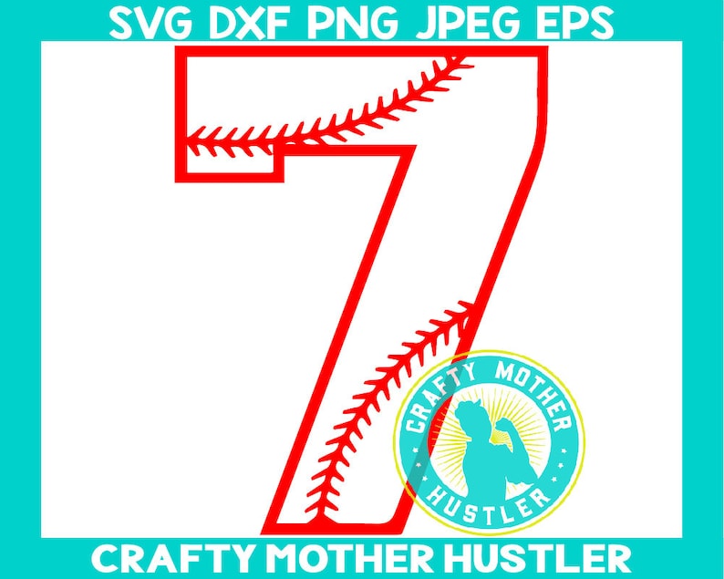 Baseball Varsity Number Seven Svg Design Perfect for Shirts - Etsy