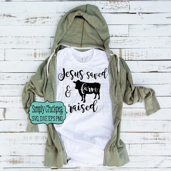 Jesus Saved and Farm Raised Cow SVG Farm clipart dxf file | Etsy