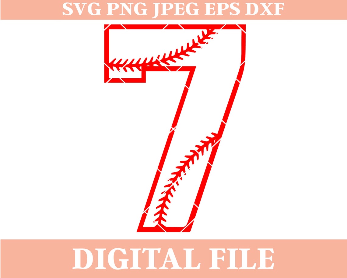 Baseball Varsity Number Seven Svg Design, Perfect for Shirts and ...