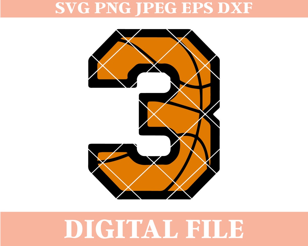 Basketball Number 3 SVG Design: Varsity Font (digital Download) - Etsy