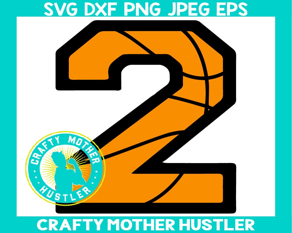 Basketball Number Two SVG Design basketball 2 svg basketball | Etsy