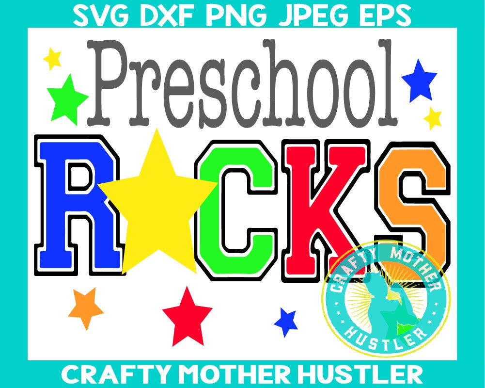 Preschool Rocks SVG Design Back to School Design Rock Star | Etsy