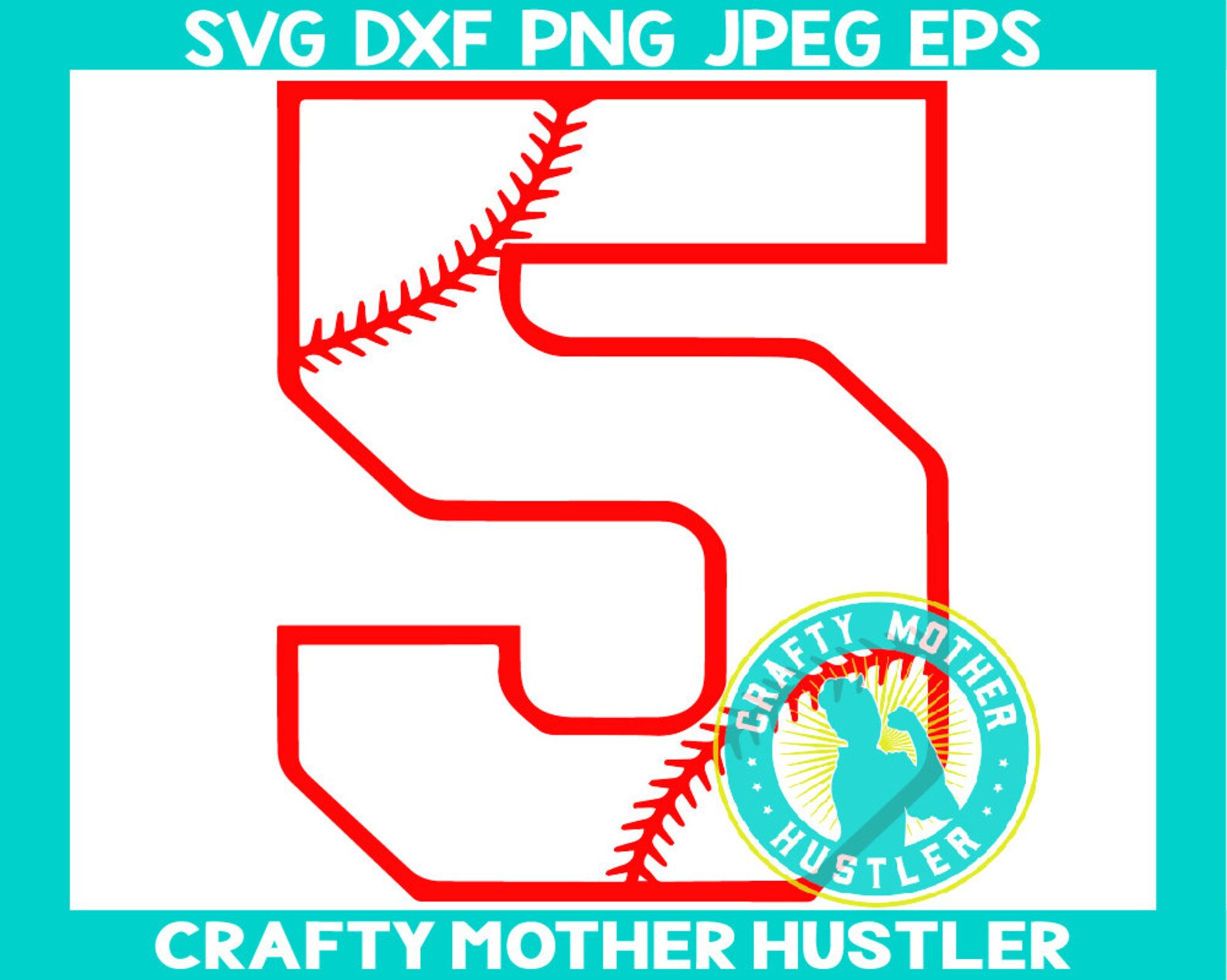 Baseball Varsity Number Five svg design Perfect for Shirts | Etsy