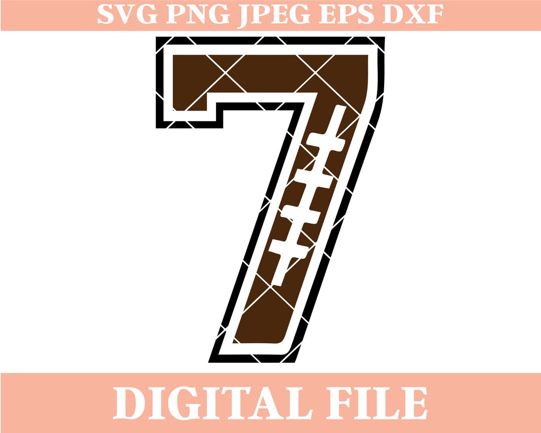Football Varsity Number 7 Silhouette Cameo Cricut Cutting File or Iron ...