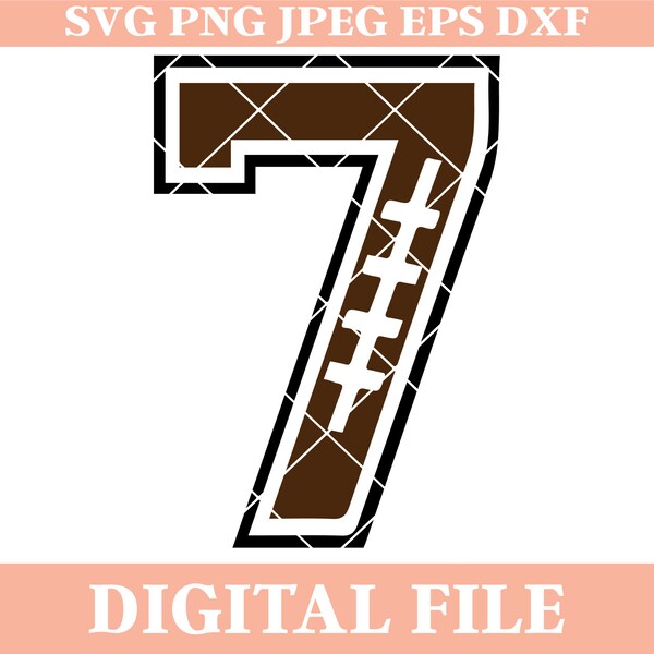 Football Number Svg - Etsy