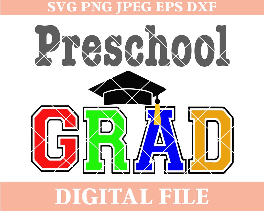 Preschool Grad SVG Design: Graduation Cap Cutting File (digital ...
