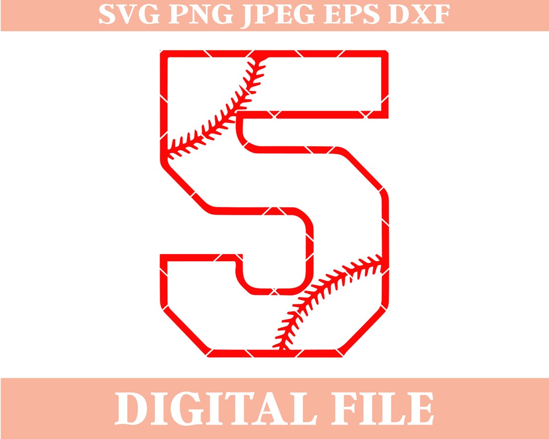 Baseball Varsity Number Five Svg Design, Perfect for Shirts and ...