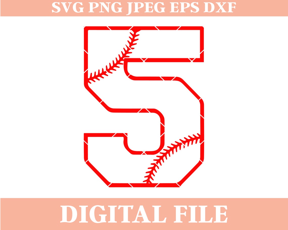 Baseball Varsity Number Five Svg Design Perfect for Shirts - Etsy