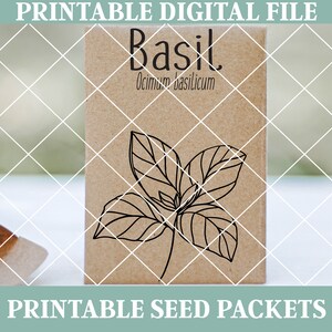 Basil Seed Packet Template Printable Instant Download, Seed Pack, Seed ...
