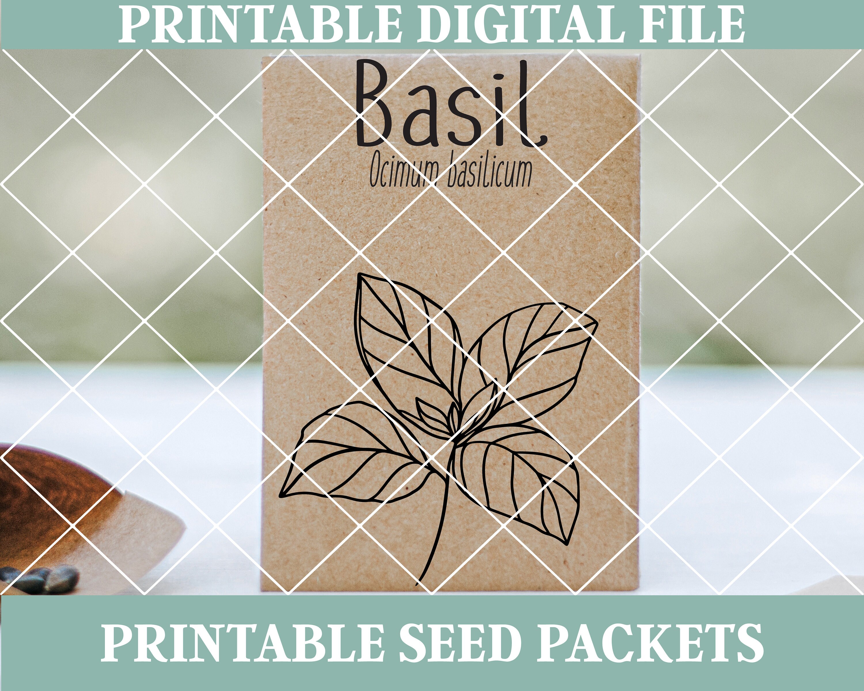 Basil Seed Packet Template Printable Instant Download Seed - Etsy Australia