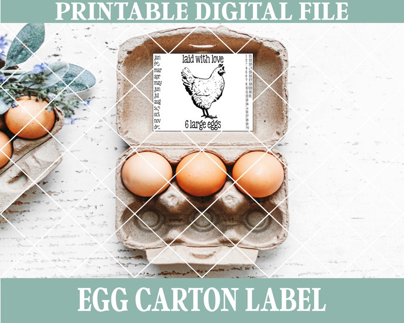 Custom Digital 6 Egg Carton Label for Small Farms Half a - Etsy