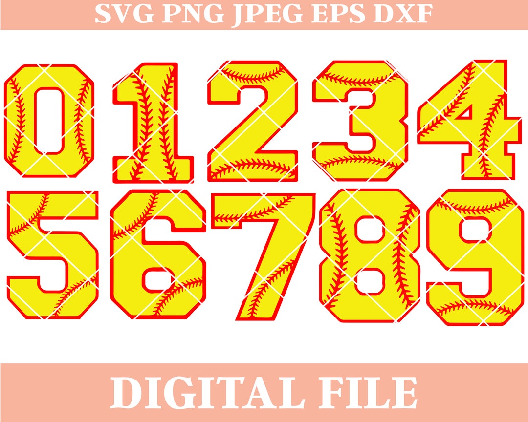 10 Softball Varsity Numbers, Softball Svg Bundle, Sports Numbers, Dxf ...