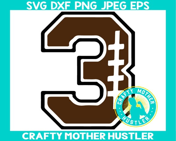 Football Varsity Number 3 Silhouette Cameo Cricut Cutting File | Etsy