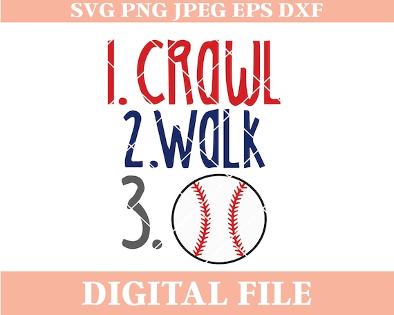 Crawl Walk Baseball SVG baseball svg baby baseball svg - Etsy España