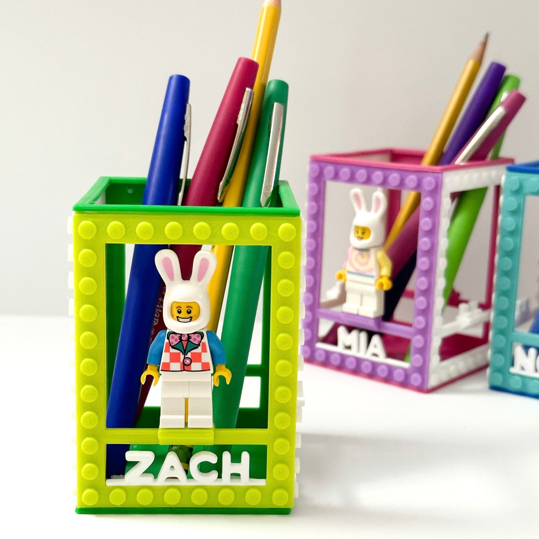 Easter Bunny Brick Minifigure Pen Holder Organizer minifigure Included ...