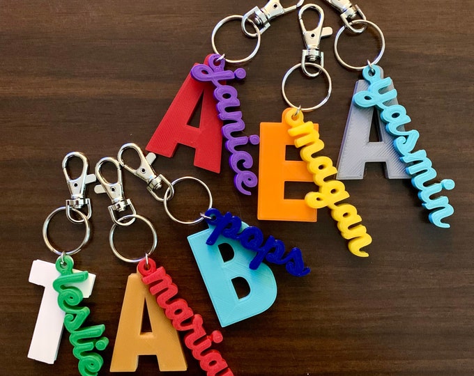 Glam Black, Clear and Silver Initial Keychain | Resin Initial Keychain ...