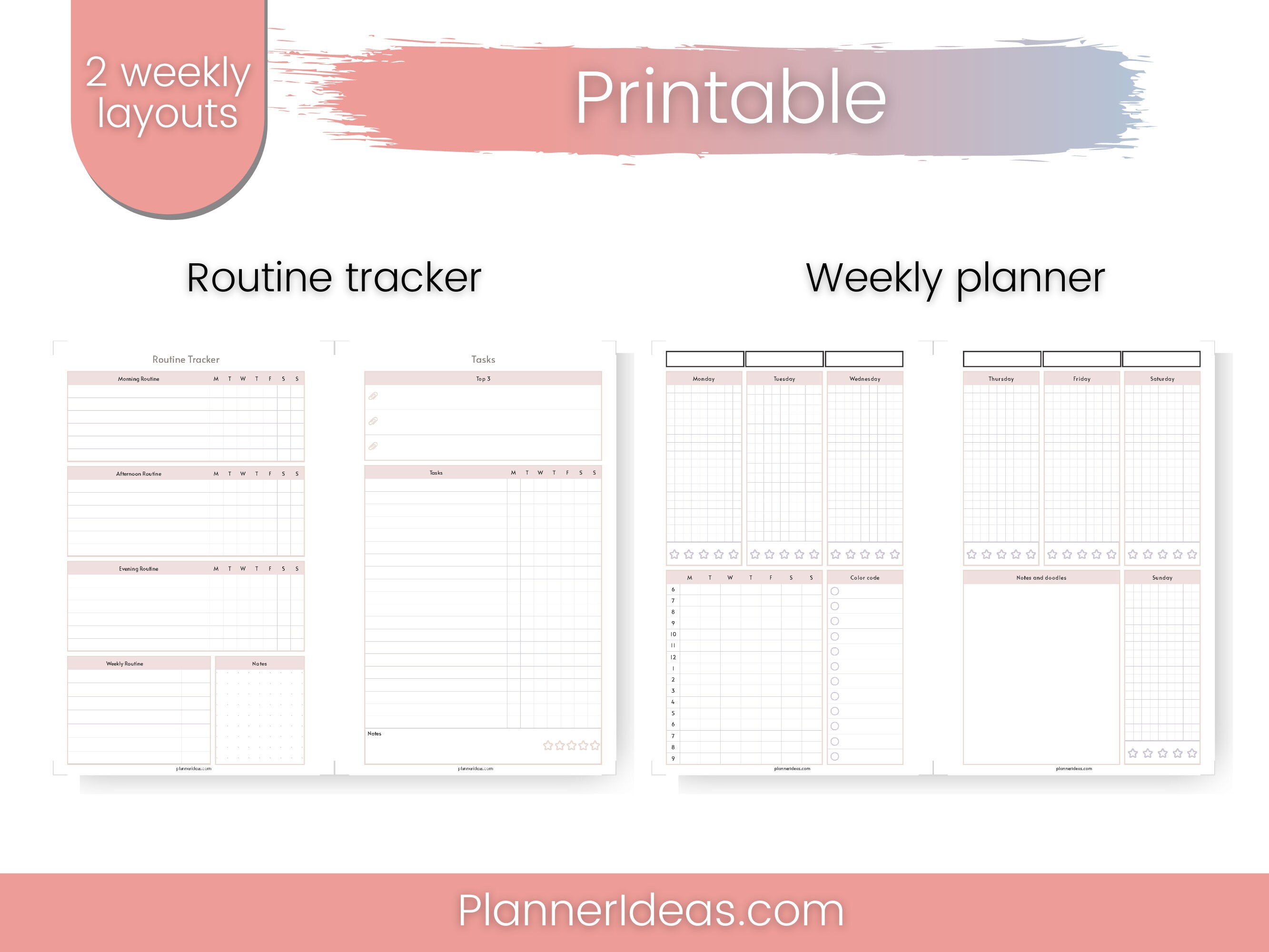 Weekly Planner and Tracker Undated Printables Print on A4 / - Etsy ...