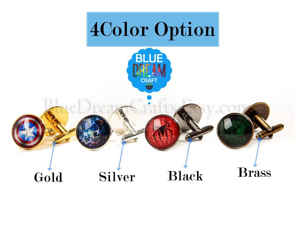 Civil War Captain Cufflinks Mens America Superhero Geek Nerd Cufflinks ...