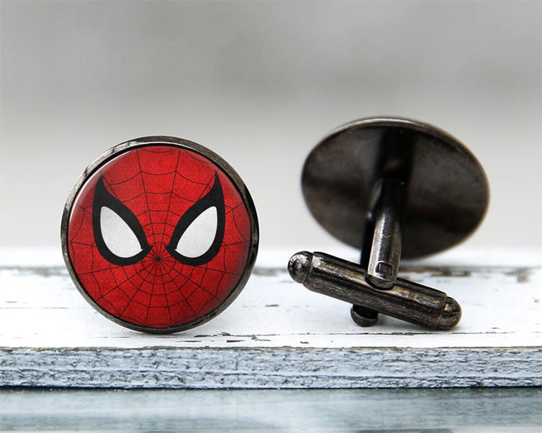 Spiderman Cufflinks Mens Superhero Comic Geek Nerd Cufflinks for Man ...