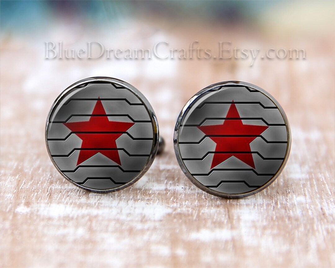Civil War Winter S0ldier Cufflinks Mens Geek Superhero Cufflinks for ...