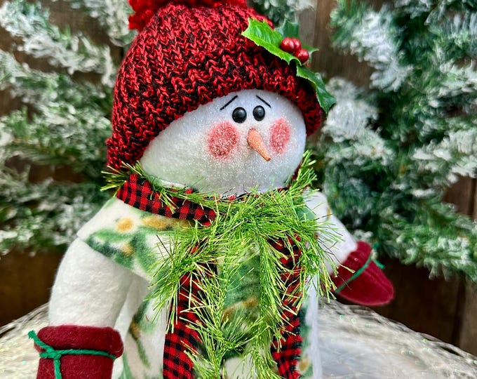 Handmade Christmas Snowman, "dee Dee"- 9" Snow Girl W Name Tag, Snowman ...