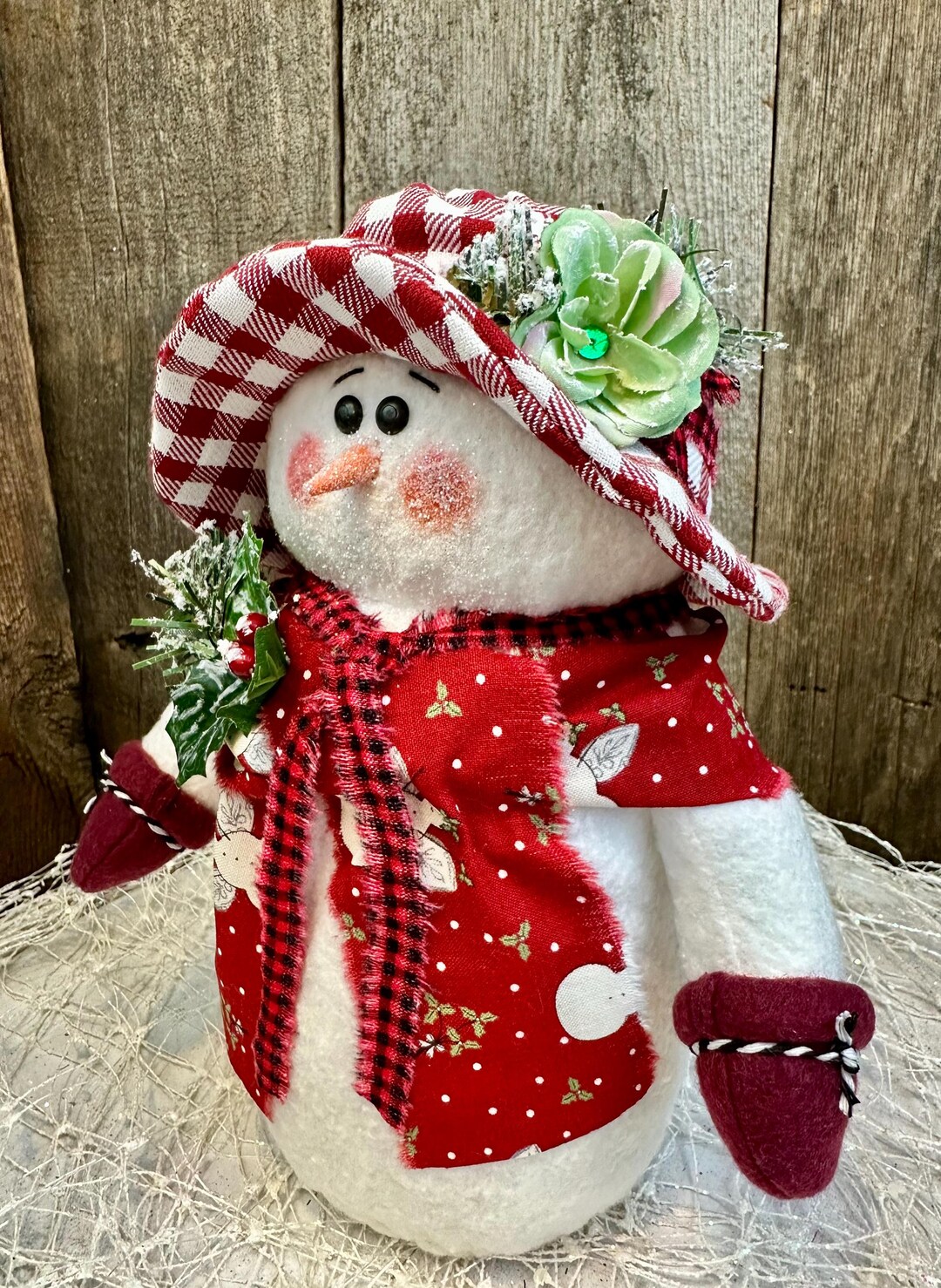 Stuffed Snowman "janelle", 9" Snowman, Snowman Decor, Snowman ...