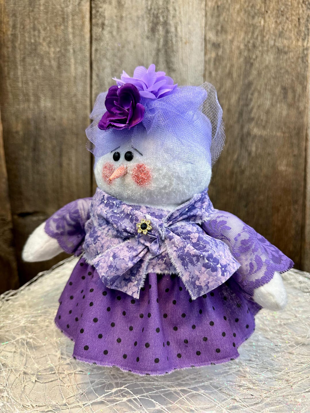 Handcrafted Snowmen, "maxine"- 9" Snowman, Snowman Decor, Snowman ...