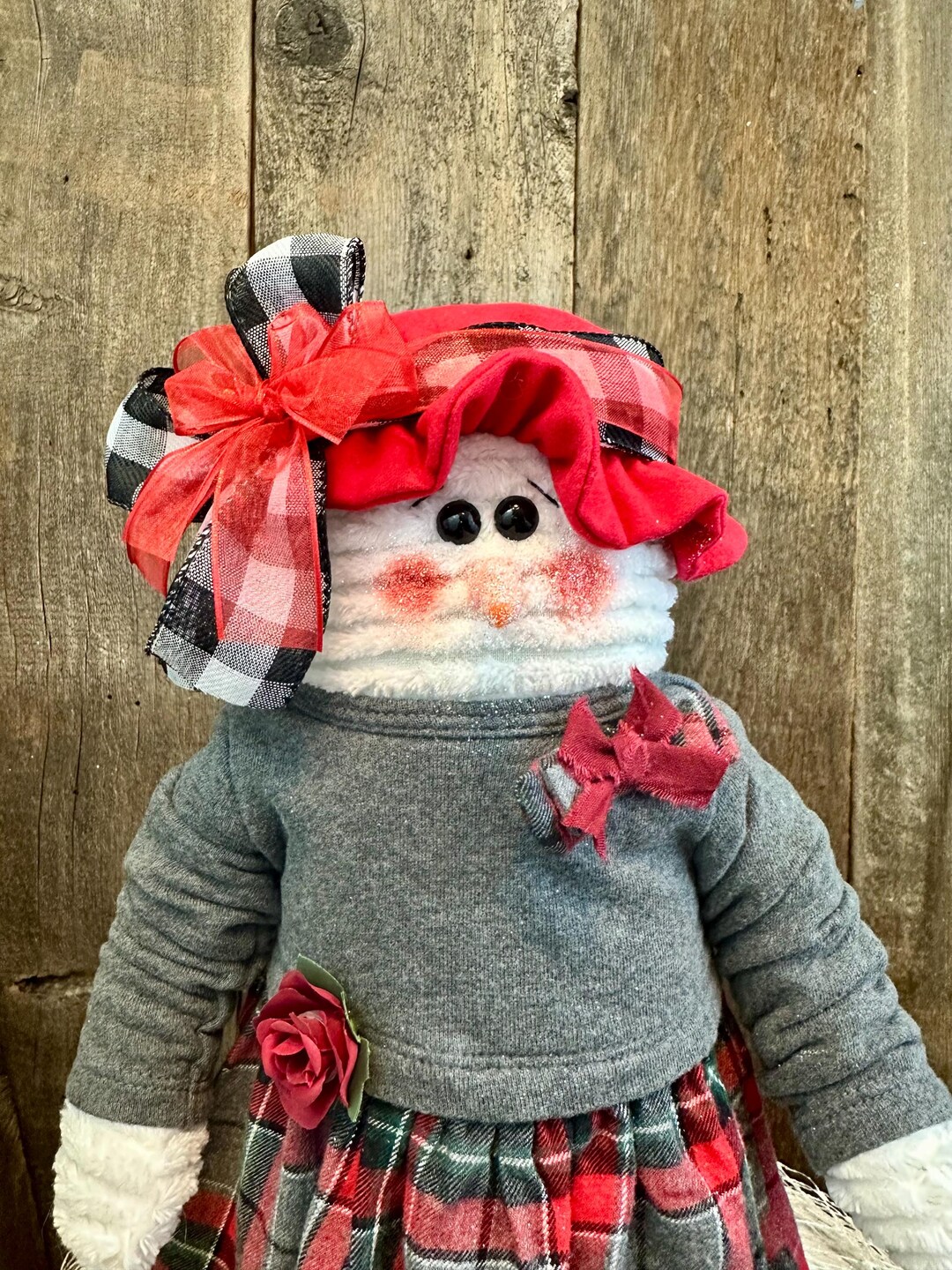 Stuffed Handmade, ruby, 16 Chenille Snowman W Name Tag, Snowmen Decor ...