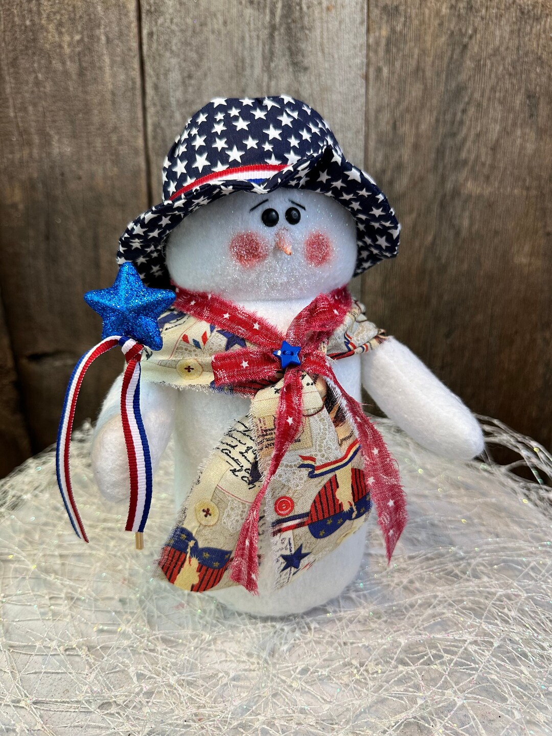 Handmade Snowmen, "marshall" - 9" Snowman, July Snowman Decor, Snowman ...