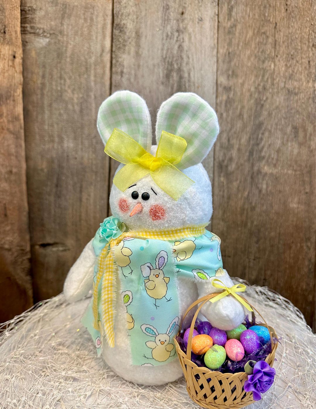 Stuffed Snowman - "rhonda" - 11" Easter Bunny, Easter Decor, Snowman ...