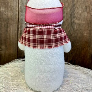 Snowman Doll, "sheryl", 9" Snowman, Burgundy, Snowman Decor, Snowman ...