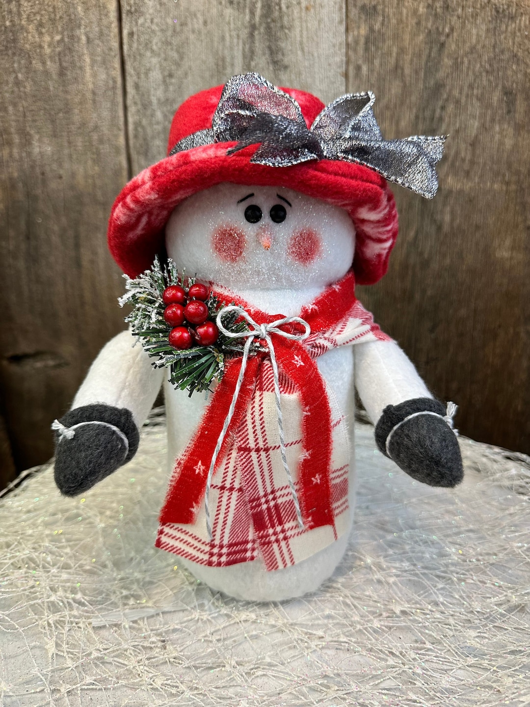 Handmade Snowmen, callie 9 Snowman, Collectible Snowmen, Snowman Decor, Snowman Decoration, Red ...