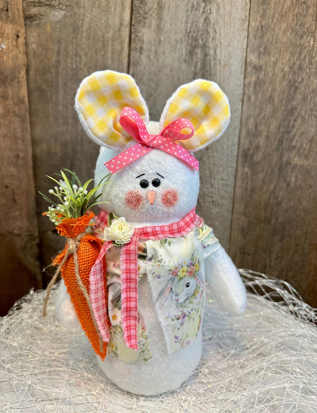 Stuffed Snowman - "judith" - 11" Easter Bunny, Easter Decor, Snowman ...