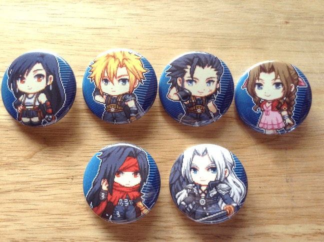 FF7 Button Pins Final Fantasy 7 Button Pins Cloud Button - Etsy