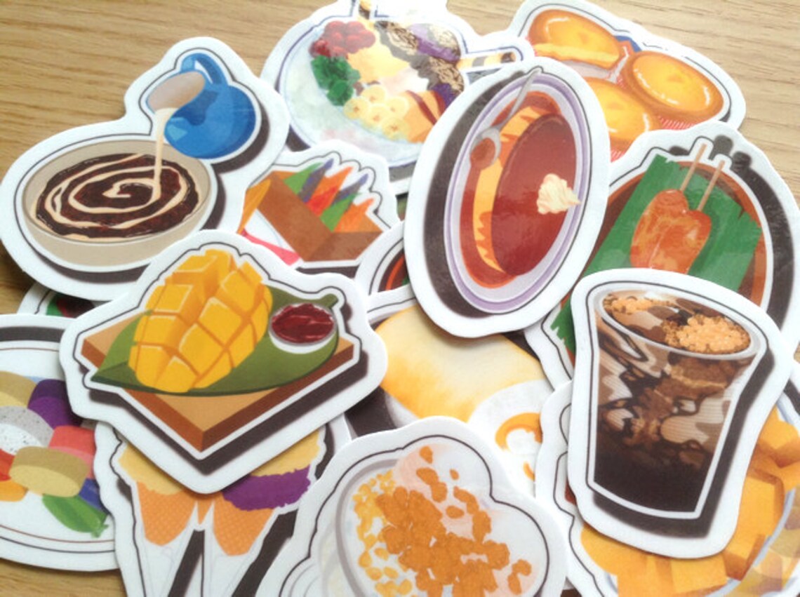 Food Stickers Pinoy Food Stickers Filipino Food Vinyl - Etsy