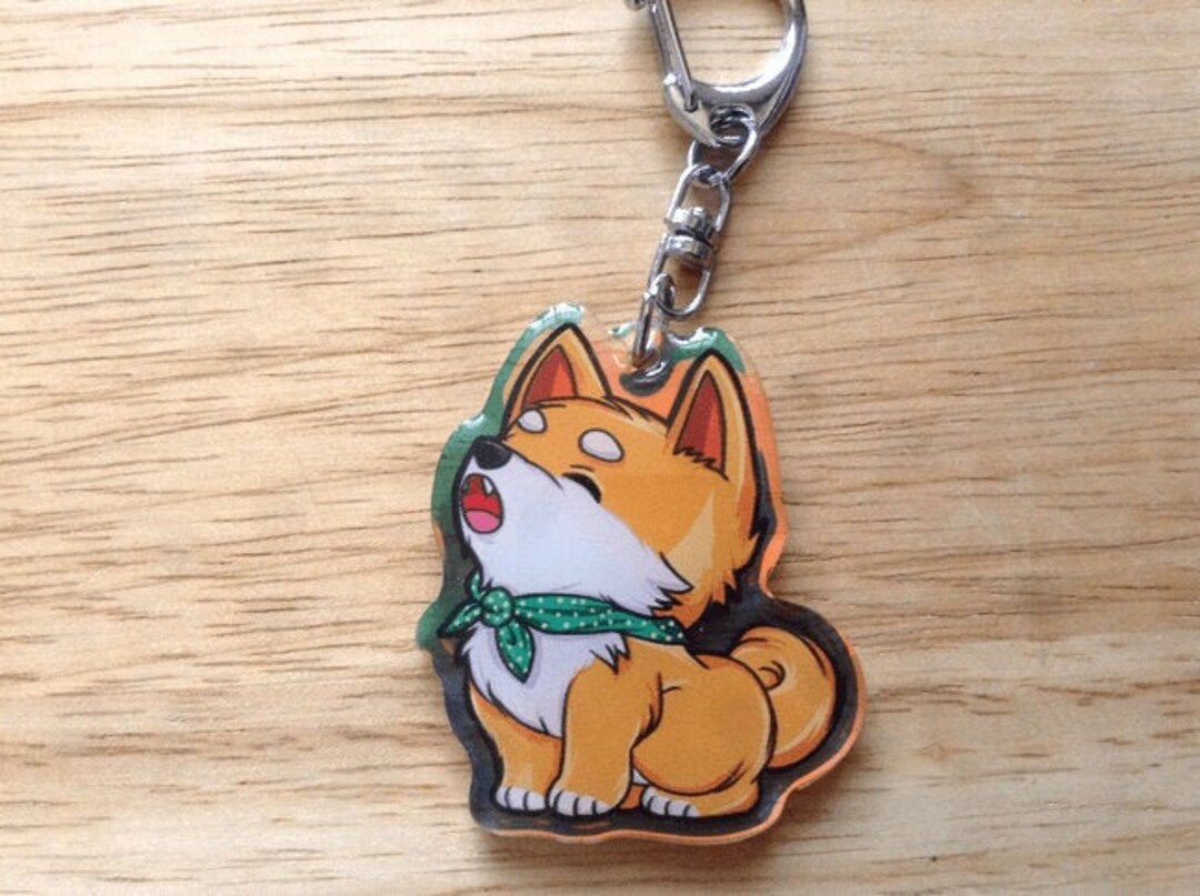Shiba Inu Rainbow Acrylic Keychain, Howling Shiba Inu Keychain, Shiba ...