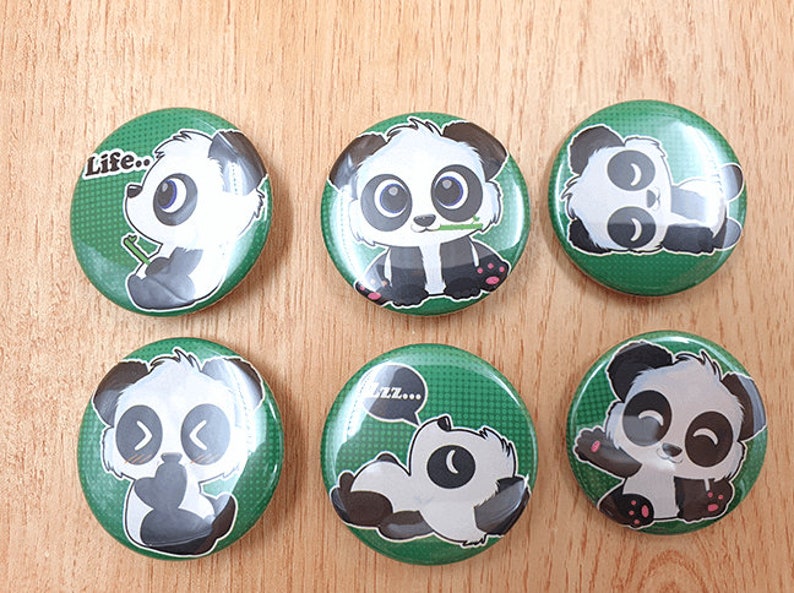 Cute Panda Set Button Pin Panda Button Pin Panda Button Pin - Etsy