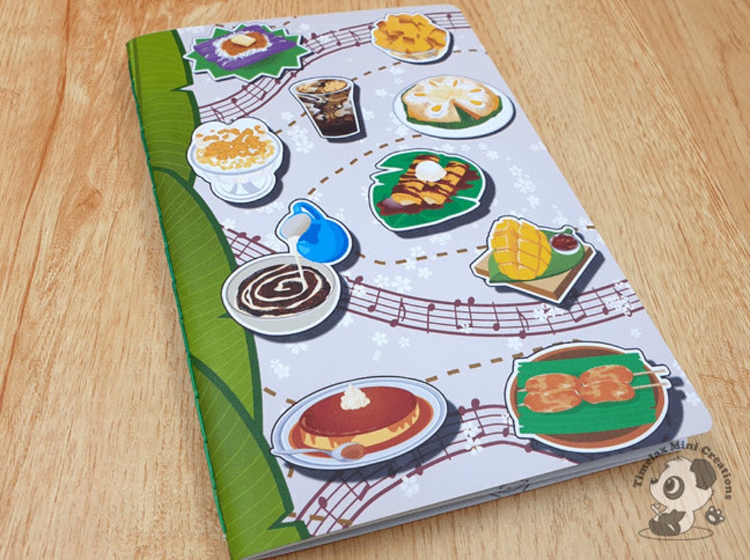Filipino Food Blank Stickerbook, Softcover Notebook, Journal, Lined ...