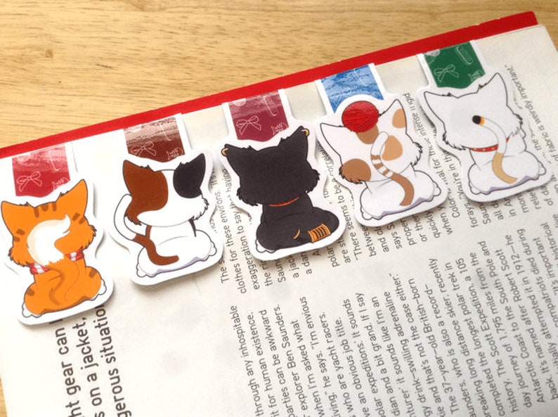 Cat Magnetic Bookmarks Cat Bookmarks Lucky Cat Magnetic - Etsy