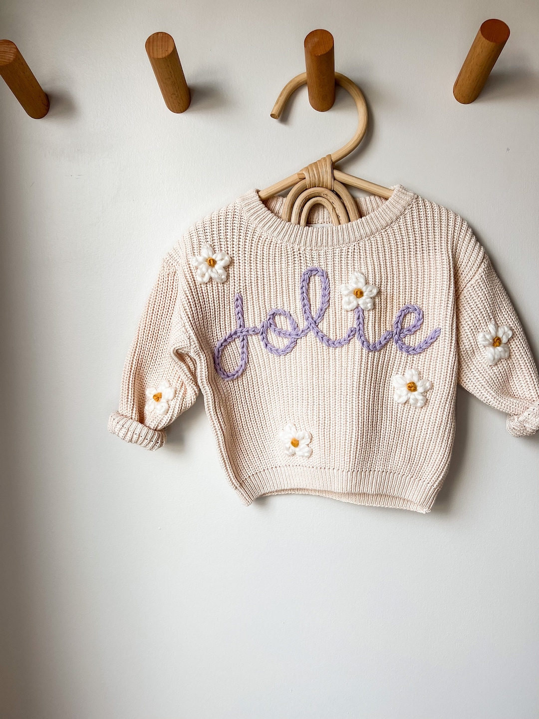 Custom Name Sweater With Design, Daisy Name Sweater, Custom Toddler ...